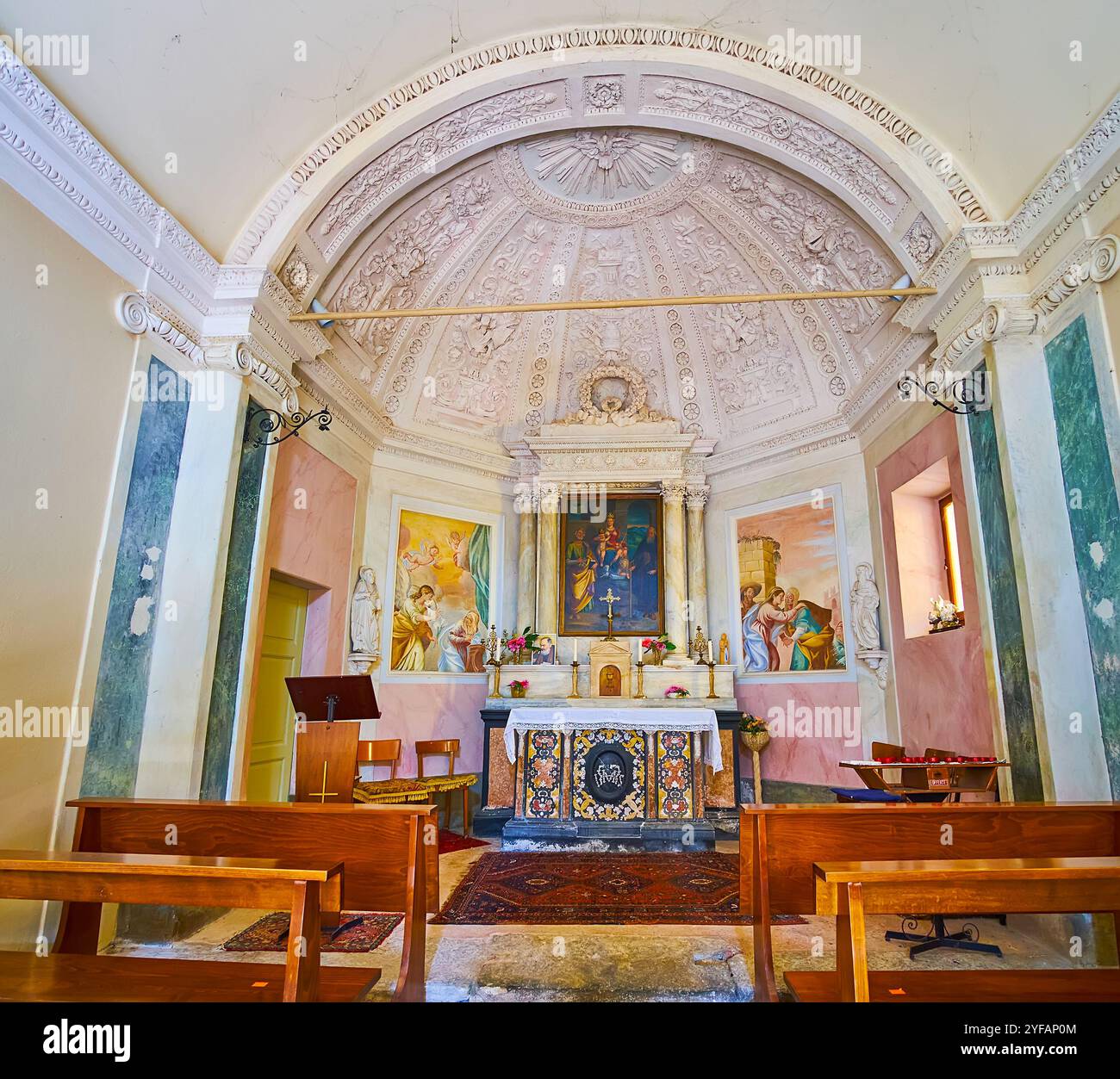 CARONA, SWITZERLAND - MARCH 22, 2022: The prayer hall of Santa Maria ...