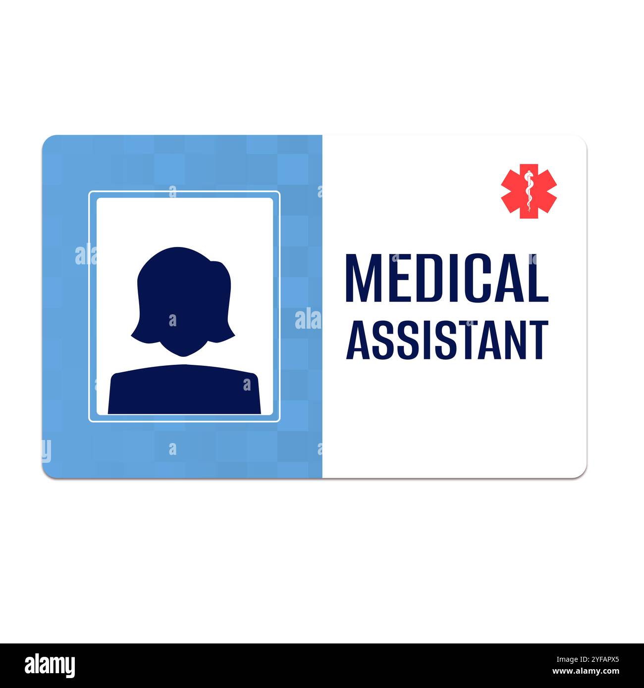 Medical assistant badge with space for photo on white background Stock ...