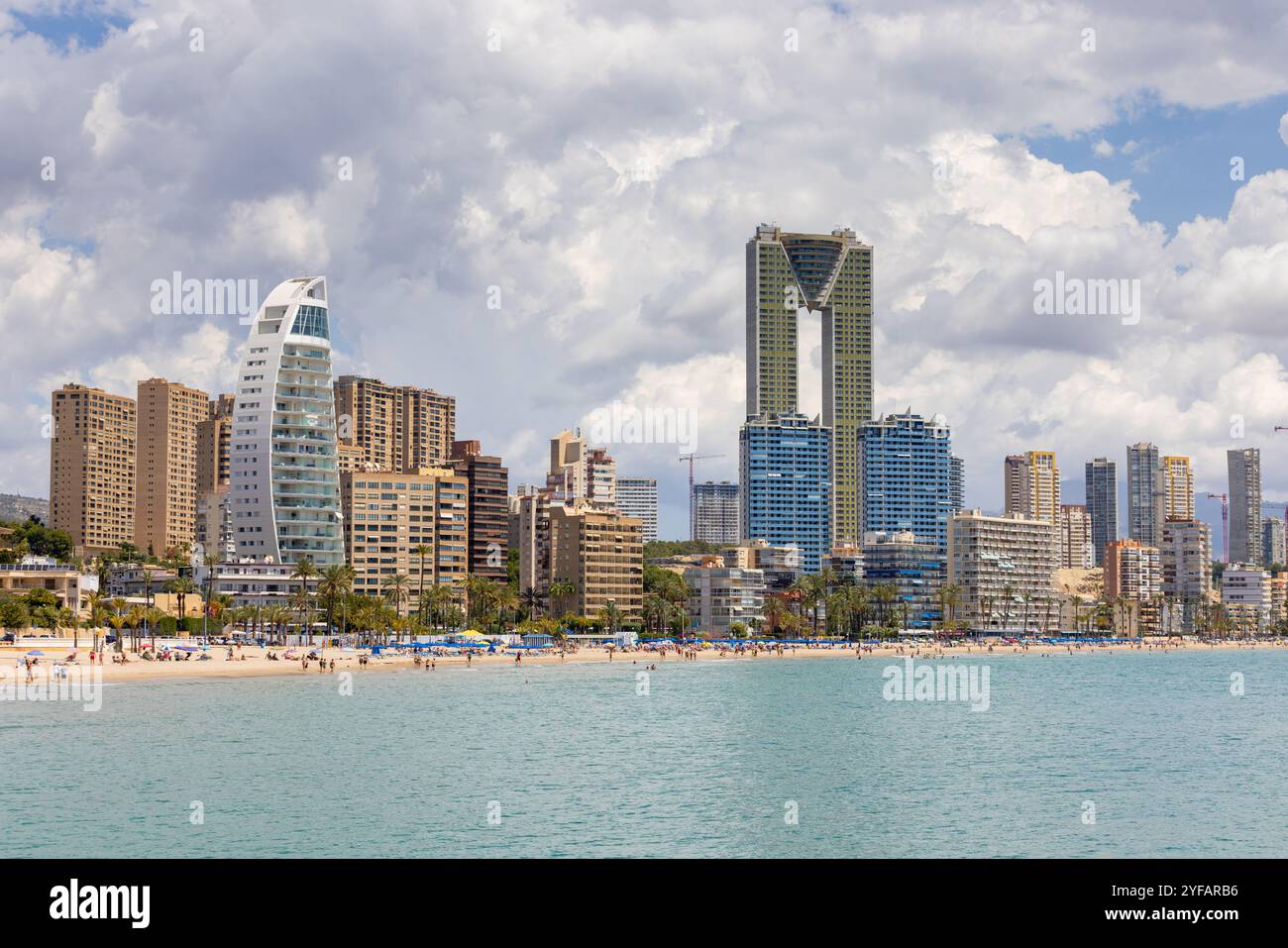 Photo of the beautiful town of Benidorm in Spain showing the south ...