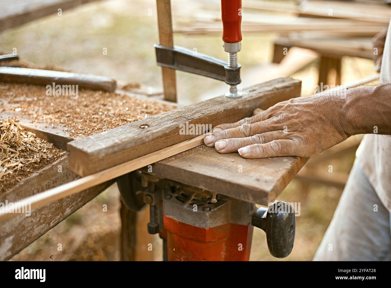 Woodworker works on machine hi-res stock photography and images - Alamy