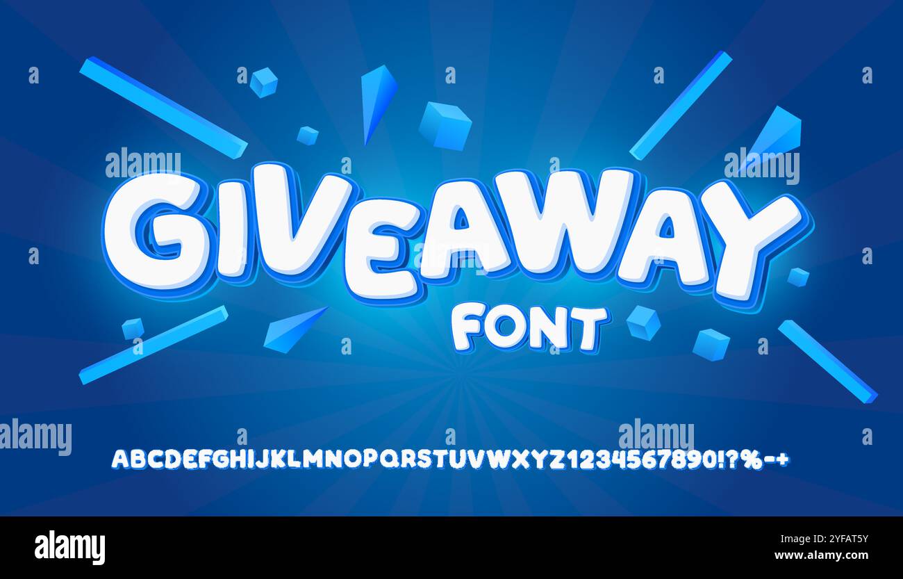 Giveaway font. English alphabet and numbers sign. Vector Stock Vector ...