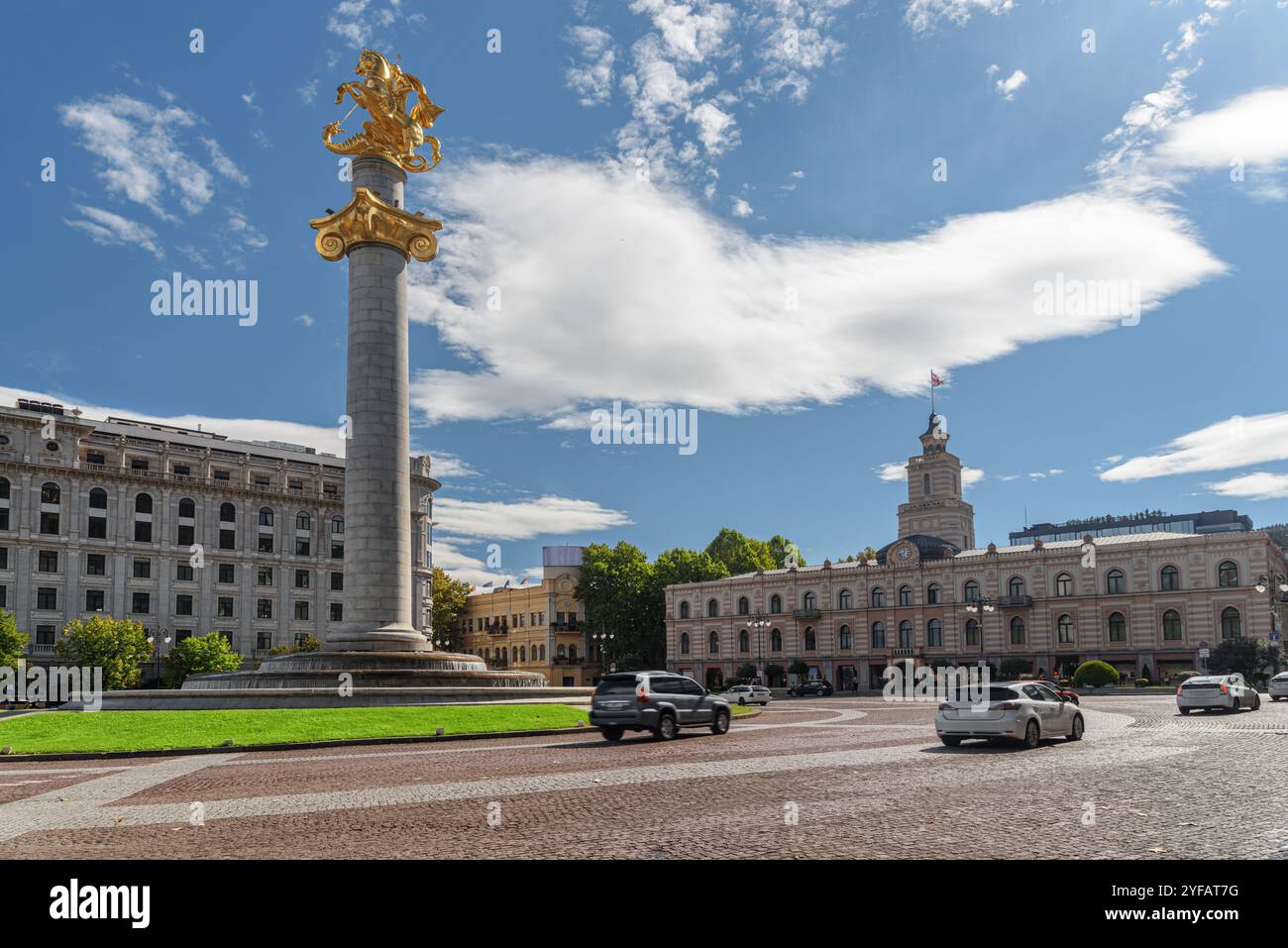 Awesome view of Freedom Square in Tbilisi, Georgia Stock Photo - Alamy