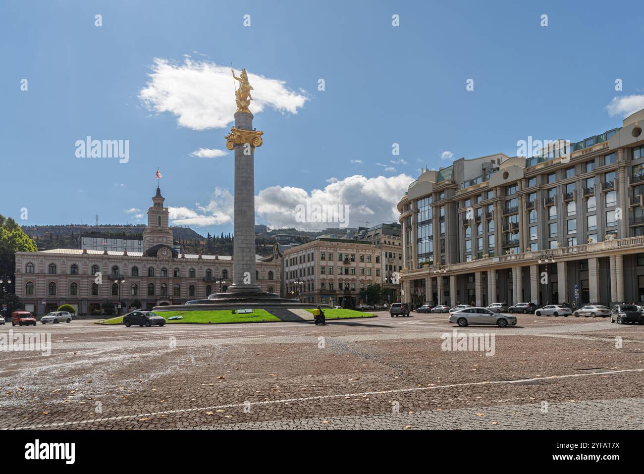 Awesome view of Freedom Square in Tbilisi, Georgia Stock Photo - Alamy