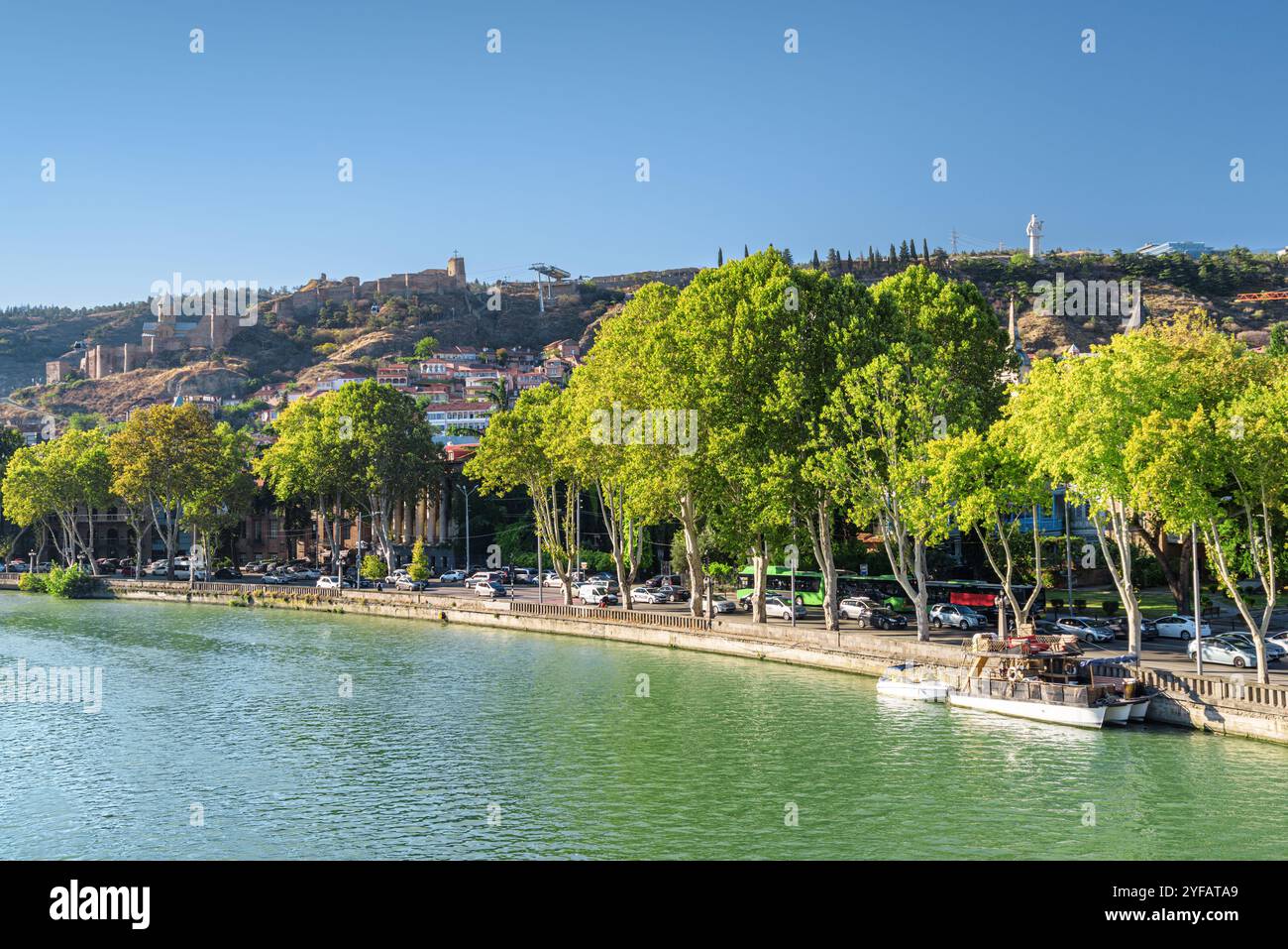 The Kura (Mtkvari) River in Old Town of Tbilisi, Georgia Stock Photo ...