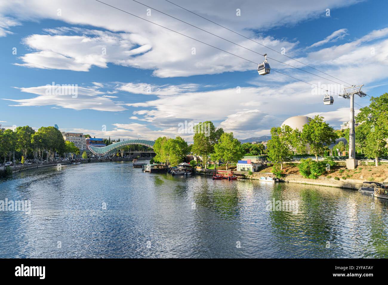 The Bridge of Peace over the Kura (Mtkvari) River, Tbilisi Stock Photo ...