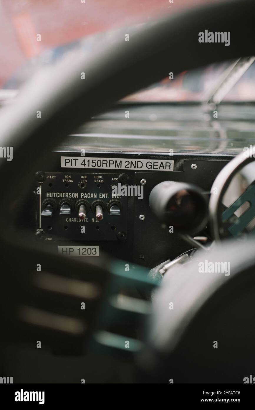 Dashboard shot of a NASCAR racer at the Banbury Festival of Motoring ...