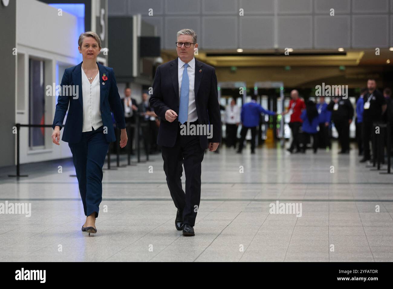 Prime Minister Sir Keir Starmer and Home Secretary Yvette Cooper during ...