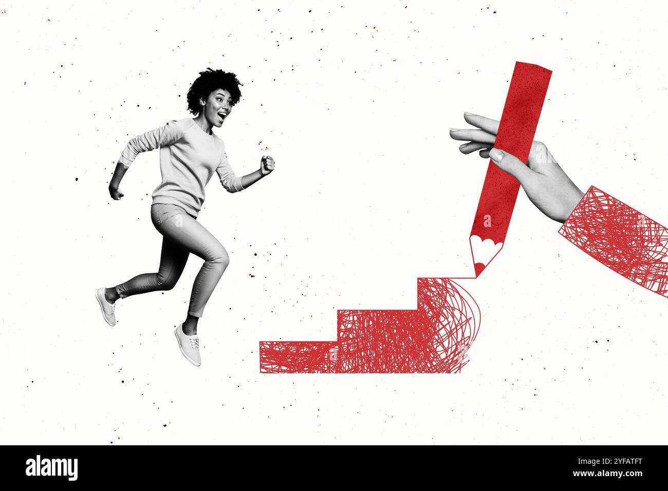 Composite trend artwork sketch image photo collage of copyspace draw ...