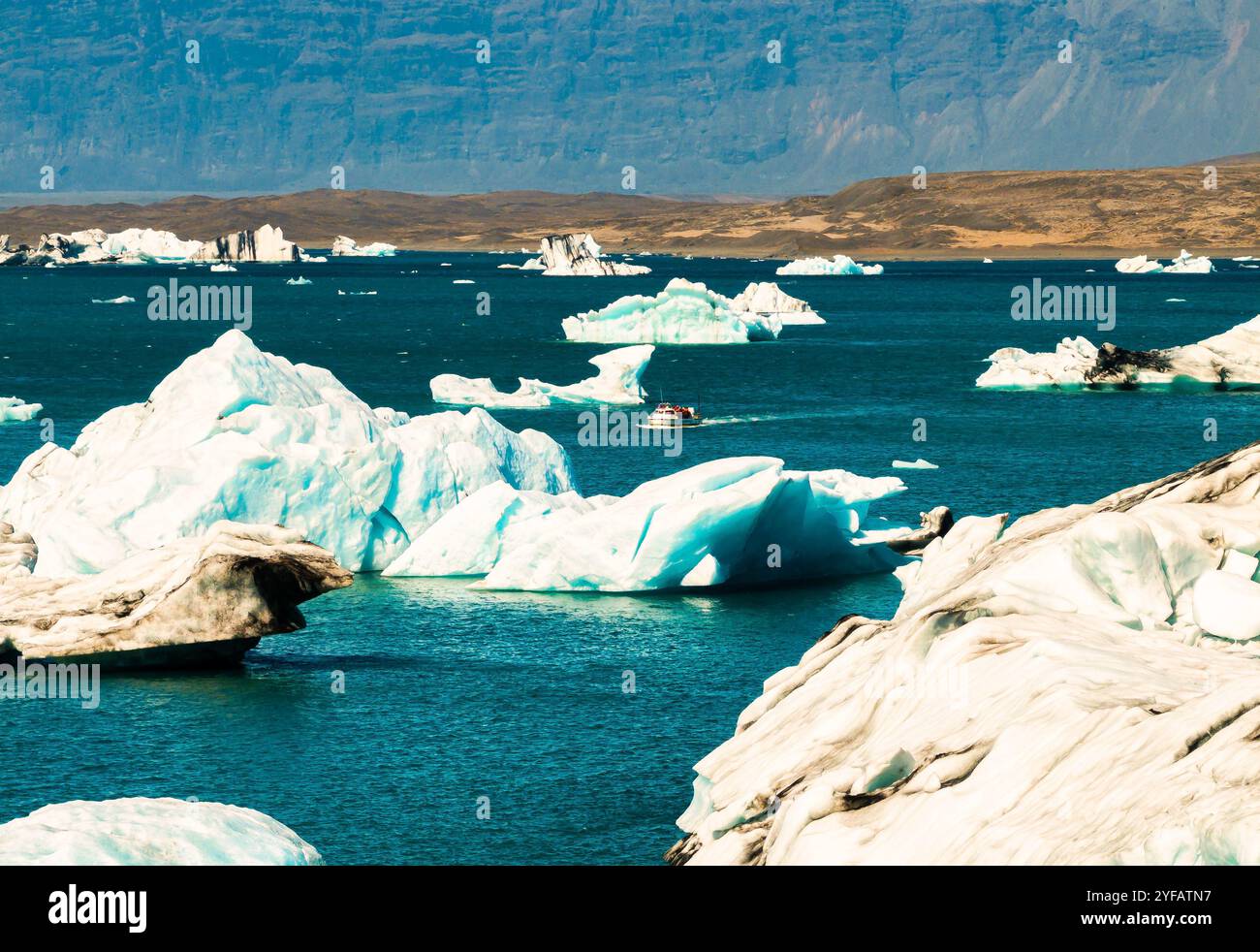 Aerial View of Jökulsárlón Glacial Lagoon in Iceland with Icebergs and ...