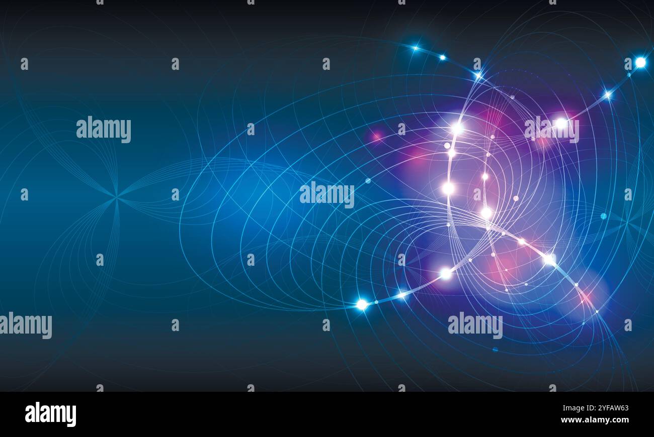 Vector abstract bright rounded lines. Space design illustration Stock ...