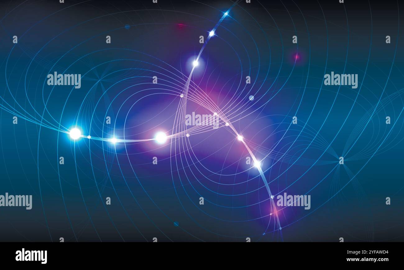 Vector abstract bright rounded lines. Space design illustration Stock ...