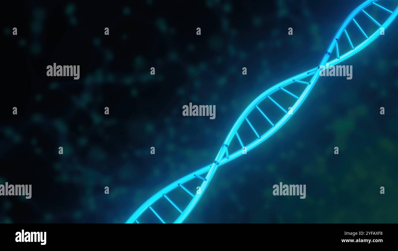 Blue digital DNA. Computer generated 3d render Stock Photo - Alamy
