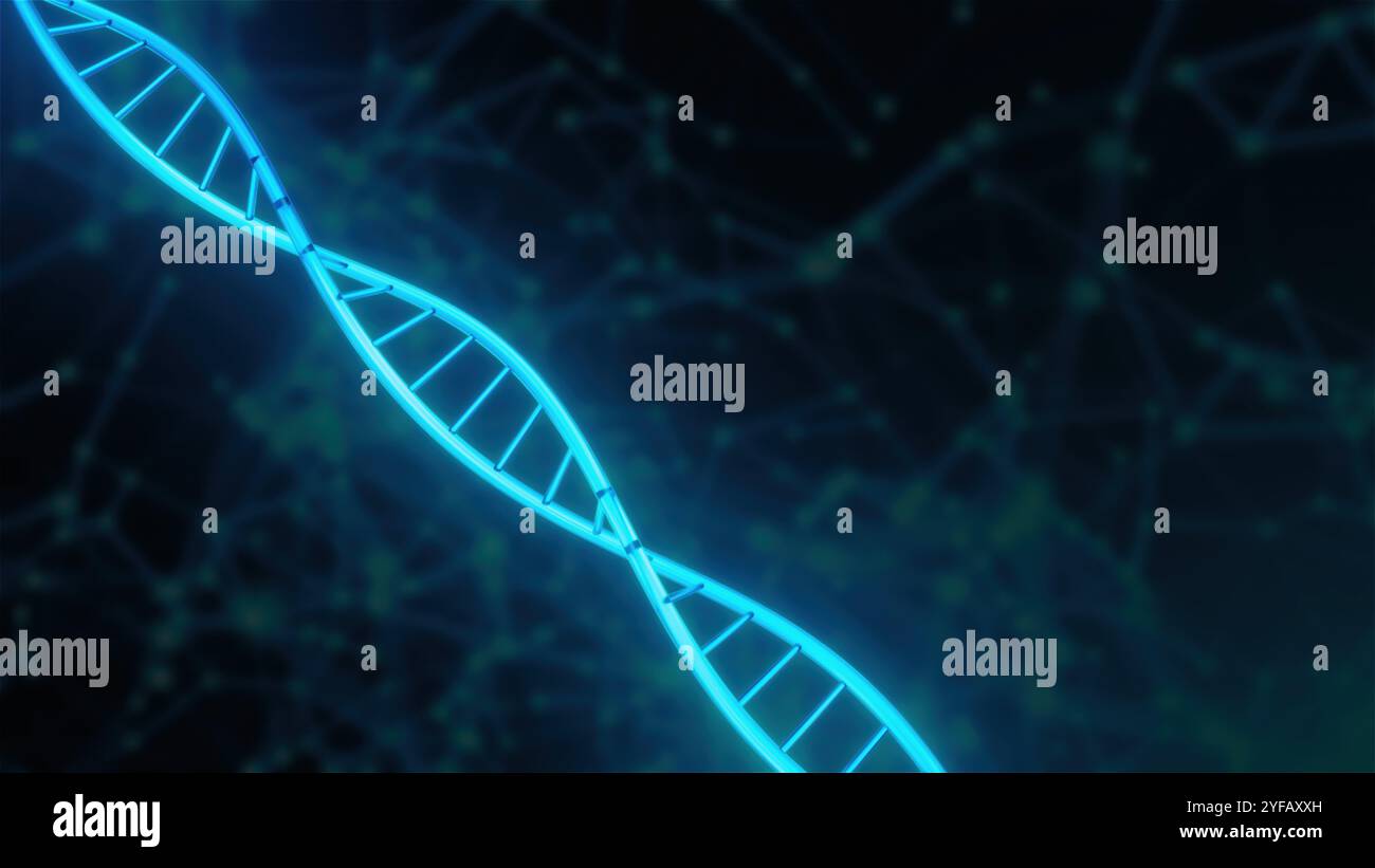 Blue digital DNA. Computer generated 3d render Stock Photo - Alamy