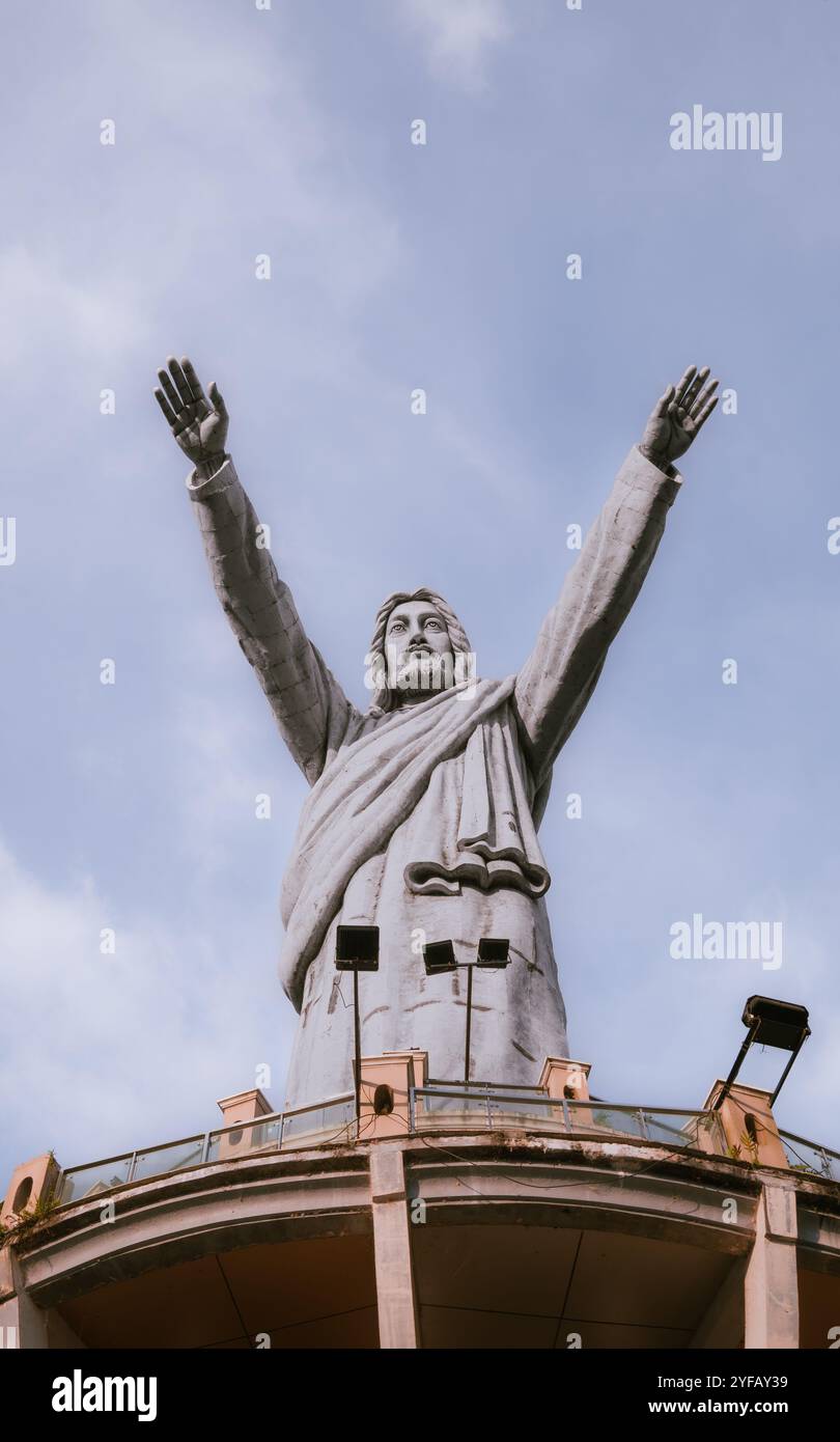 Statue of Jesus blesses Toraja city from the front in Buntu Burake ...