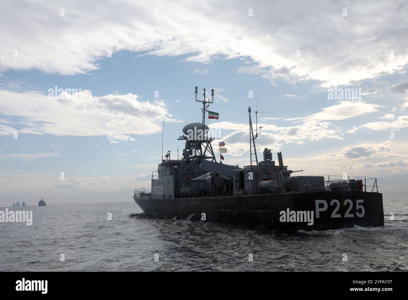 Caspian Sea, Iran. 4th Nov, 2024. Naval ships from Iran and Azerbaijan ...