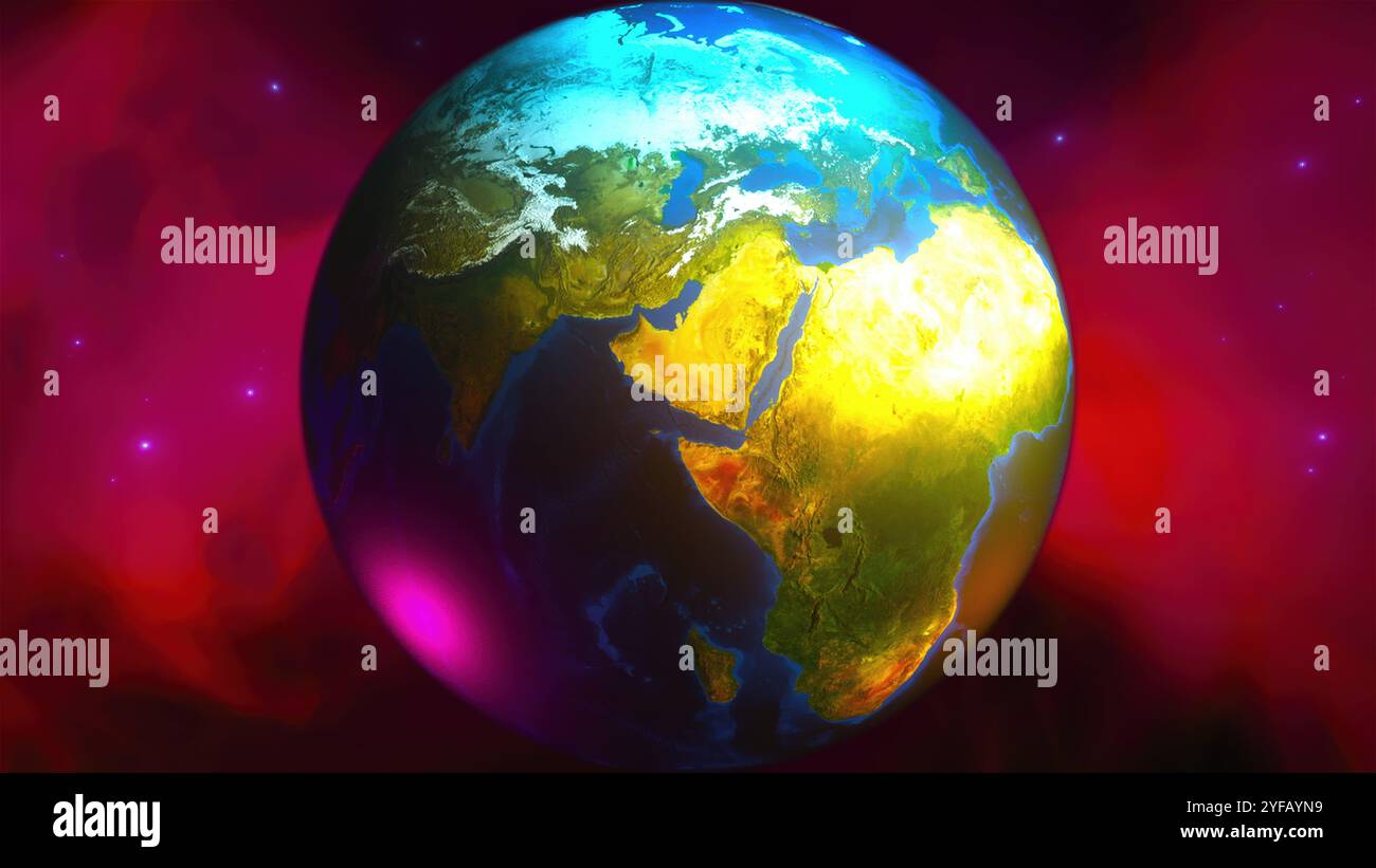 Planet Earth with nebula. Elements of this image furnished by NASA ...