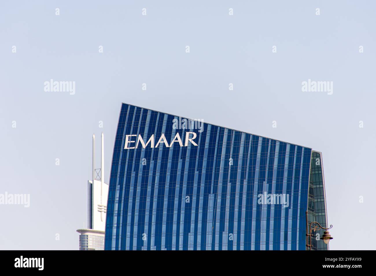 Emaar Properties building against the sky in Dubai City, UAE Stock ...