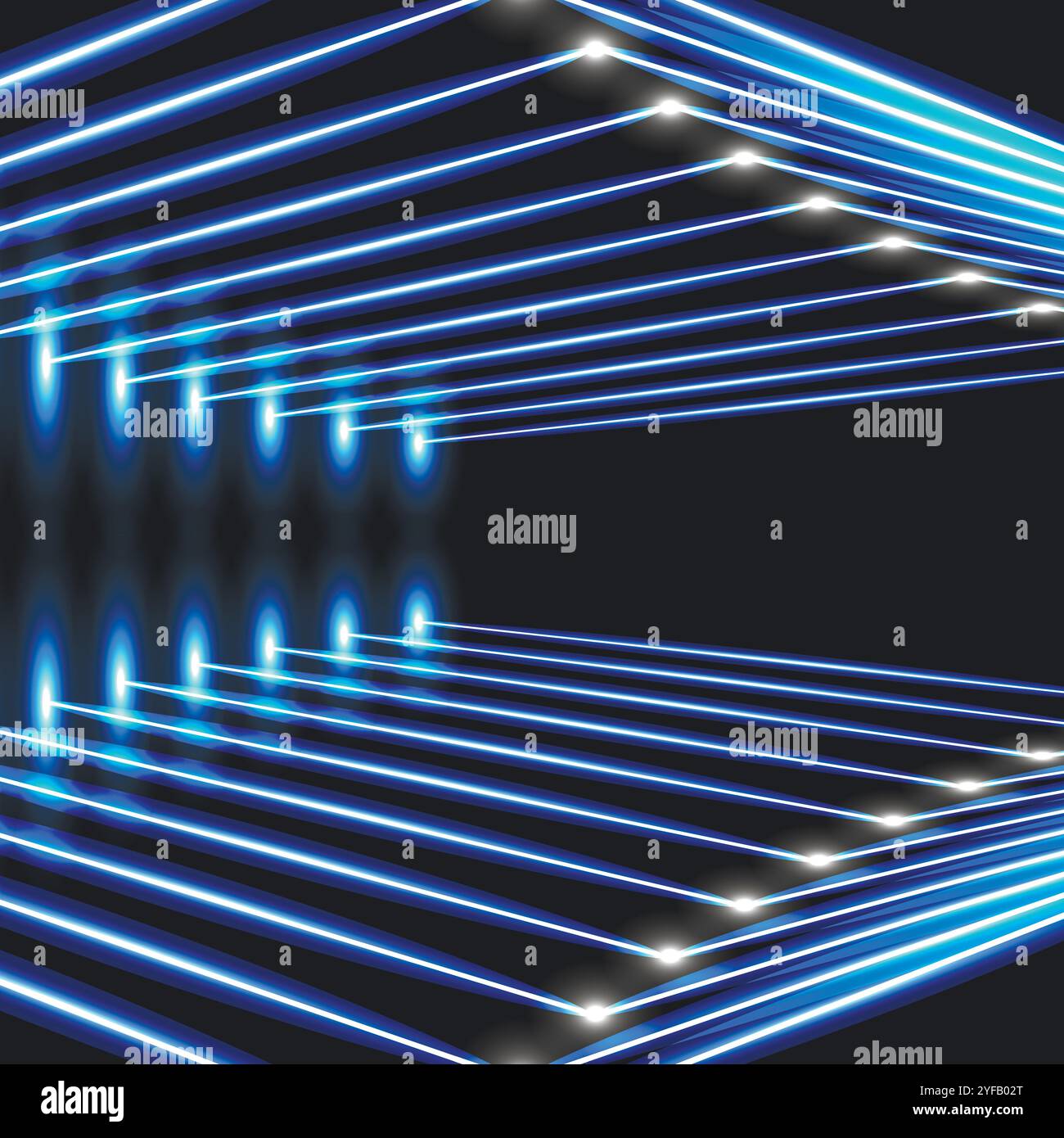 Vector bright lines on dark background. Black abstract geometric ...