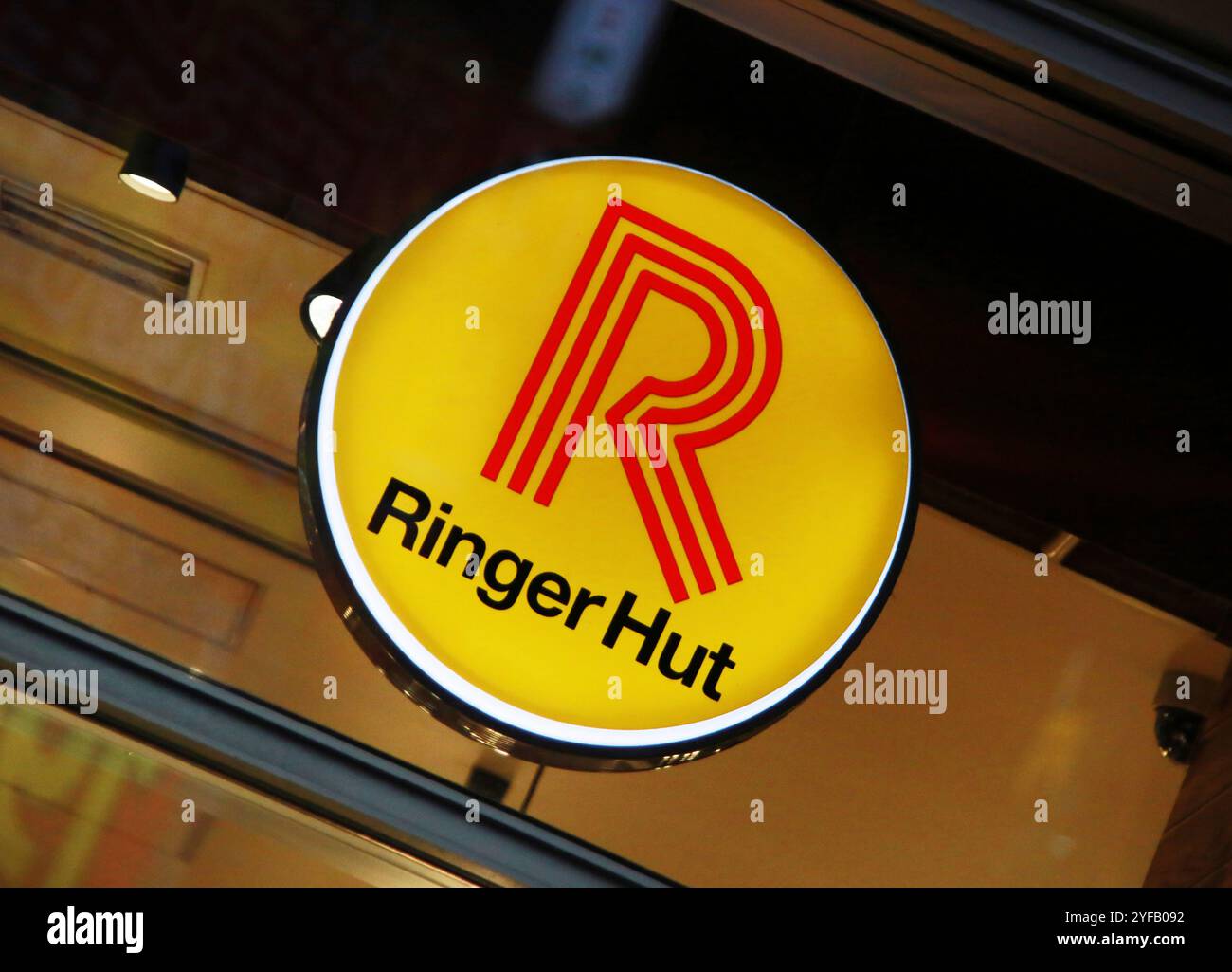 The logo of RINGER HUT CO.,LTD. is seen in Shinjuku Ward, Tokyo on ...