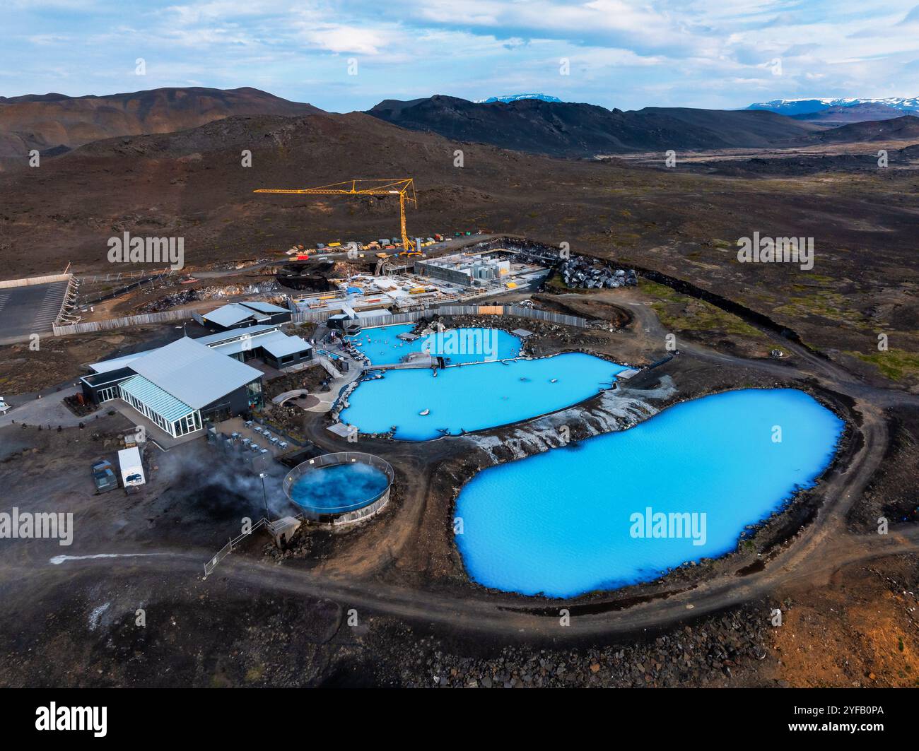 Aerial view of the Blue Lagoon in Iceland, the most famous and popular ...