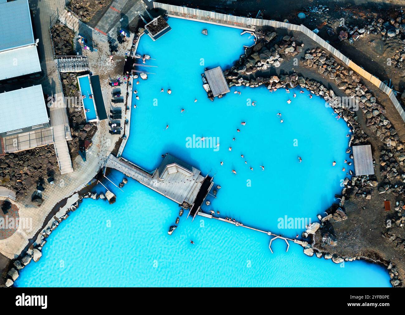 Aerial view of the Blue Lagoon in Iceland, the most famous and popular ...