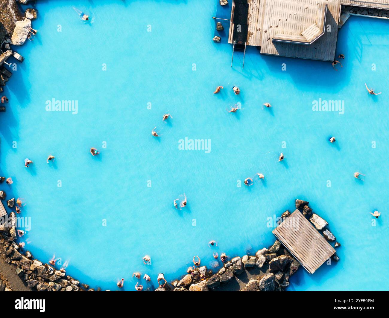 Aerial view of the Blue Lagoon in Iceland, the most famous and popular ...