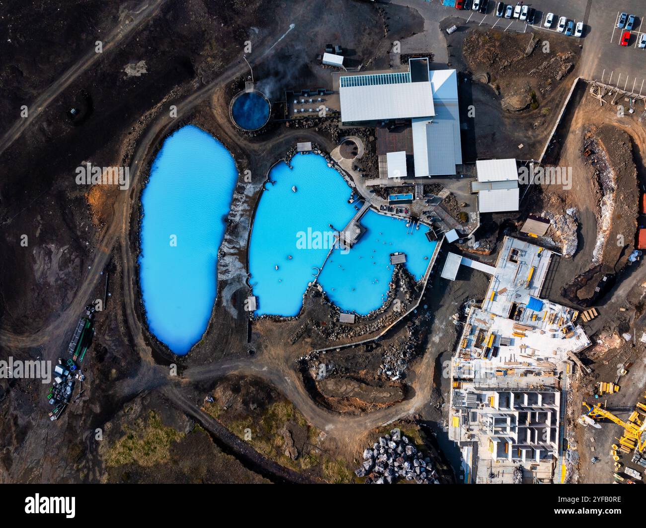 Aerial view of the Blue Lagoon in Iceland, the most famous and popular ...