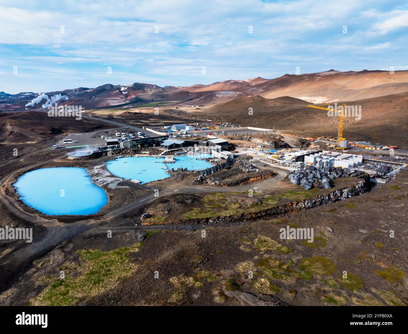 Aerial view of the Blue Lagoon in Iceland, the most famous and popular ...