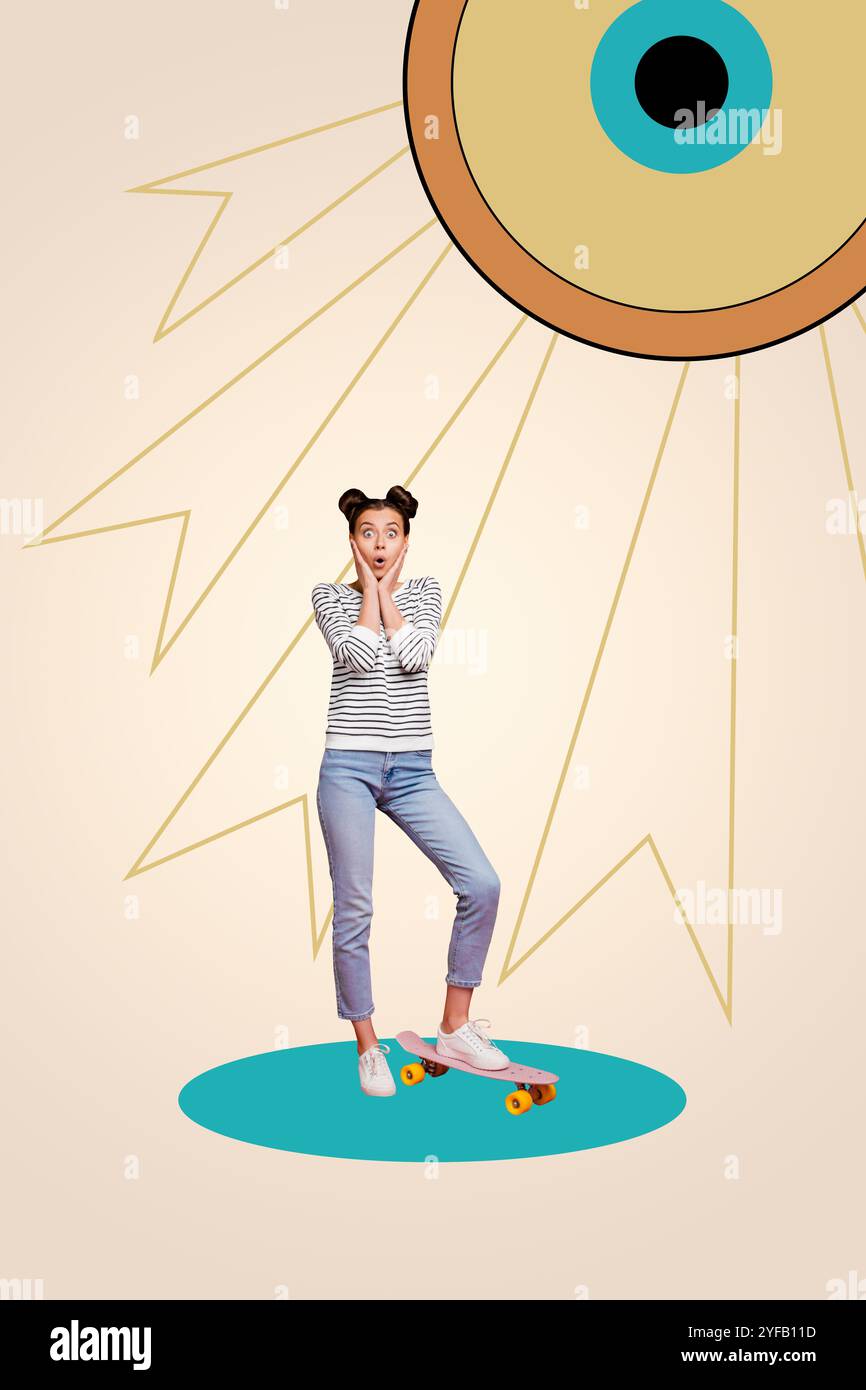 Composite trend artwork 3D sketch image photo collage of huge eye ...