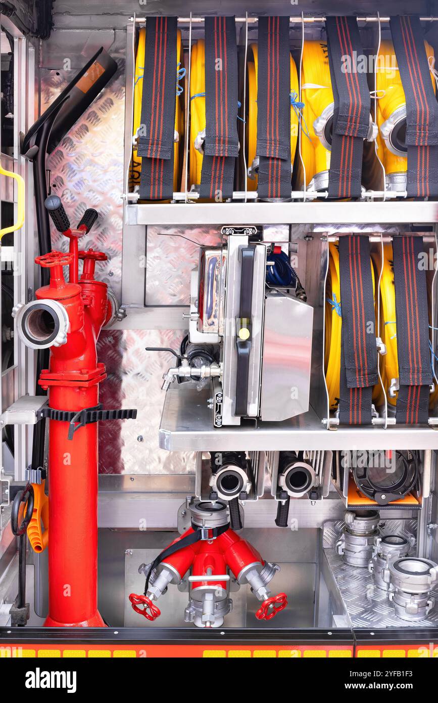 Firefighting equipment inside fire truck hi-res stock photography and ...