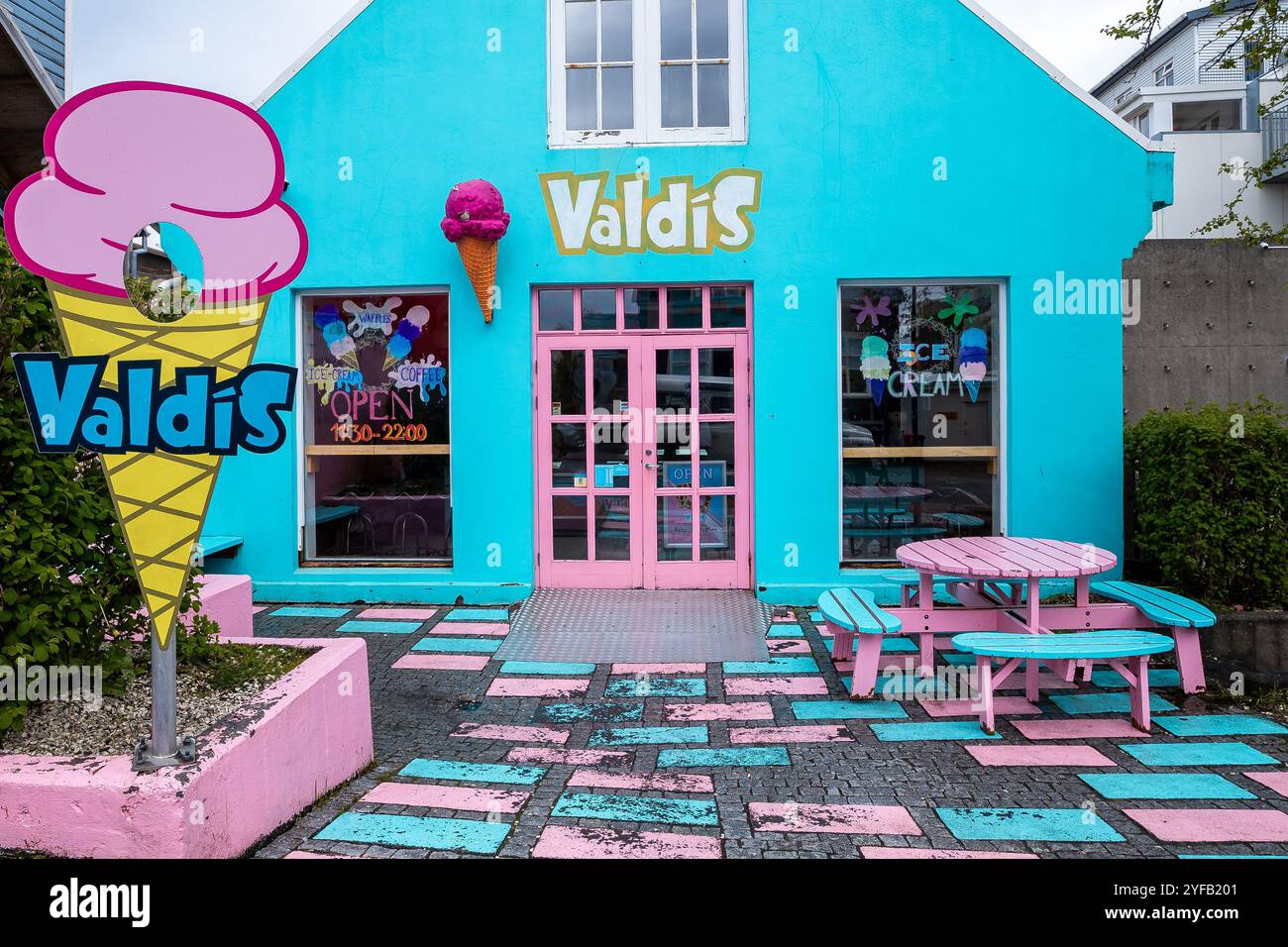 Valdís Ice Cream Shop in Reykjavik, Icela Stock Photo - Alamy
