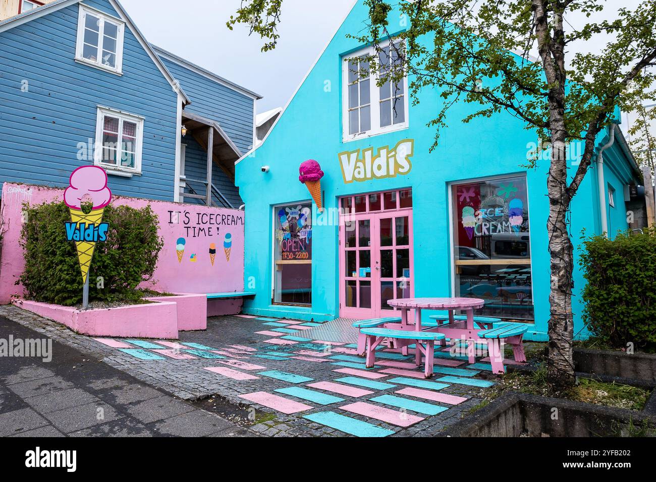 Valdís Ice Cream Shop in Reykjavik, Icela Stock Photo - Alamy