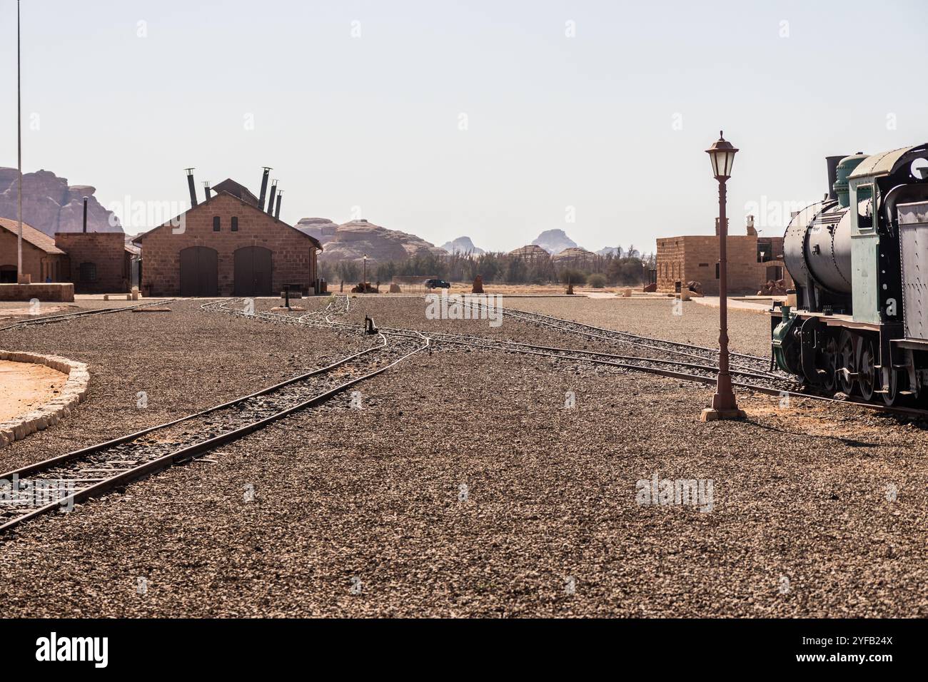 Train station of former Hejaz (Hijaz) Railway near Al Ula, Saudi Arabia ...