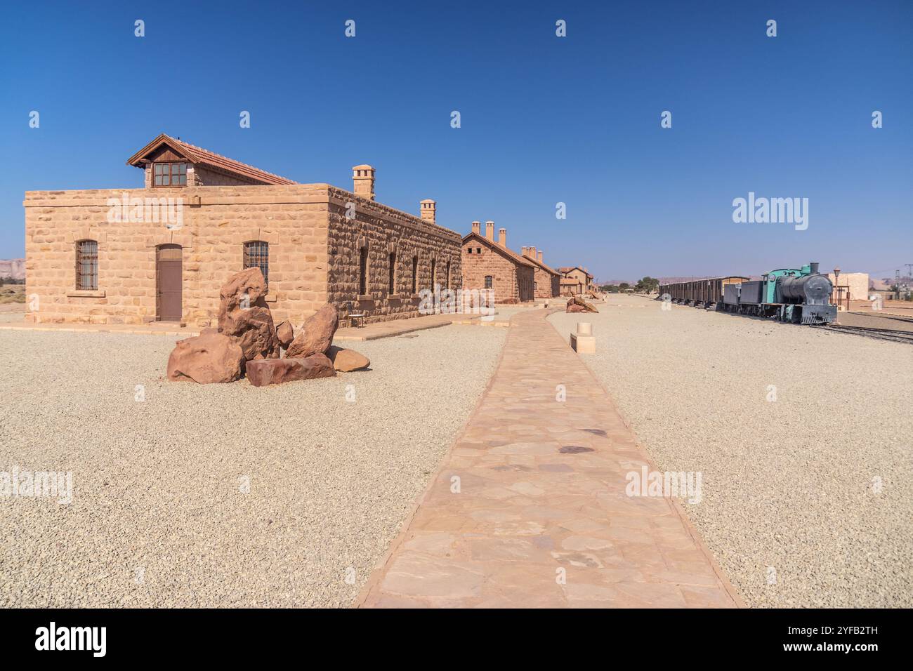 Train station of former Hejaz (Hijaz) Railway near Al Ula, Saudi Arabia ...