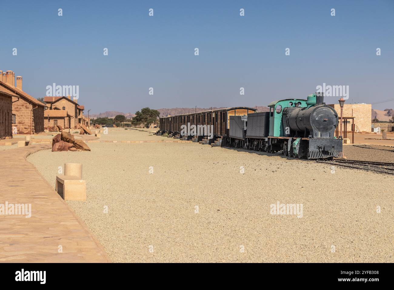Train station of former Hejaz (Hijaz) Railway near Al Ula, Saudi Arabia ...