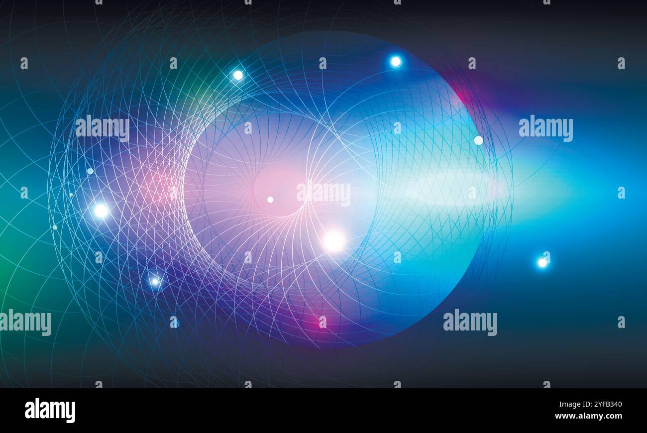 Modern banner. Circular glow. Digital technology background. Bright ...