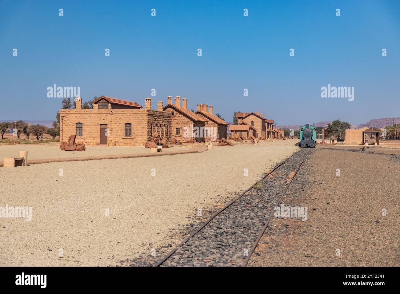 Train station of former Hejaz (Hijaz) Railway near Al Ula, Saudi Arabia ...