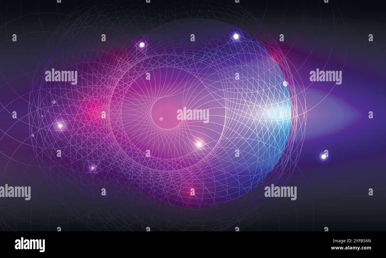 Modern banner. Circular glow. Digital technology background. Bright ...