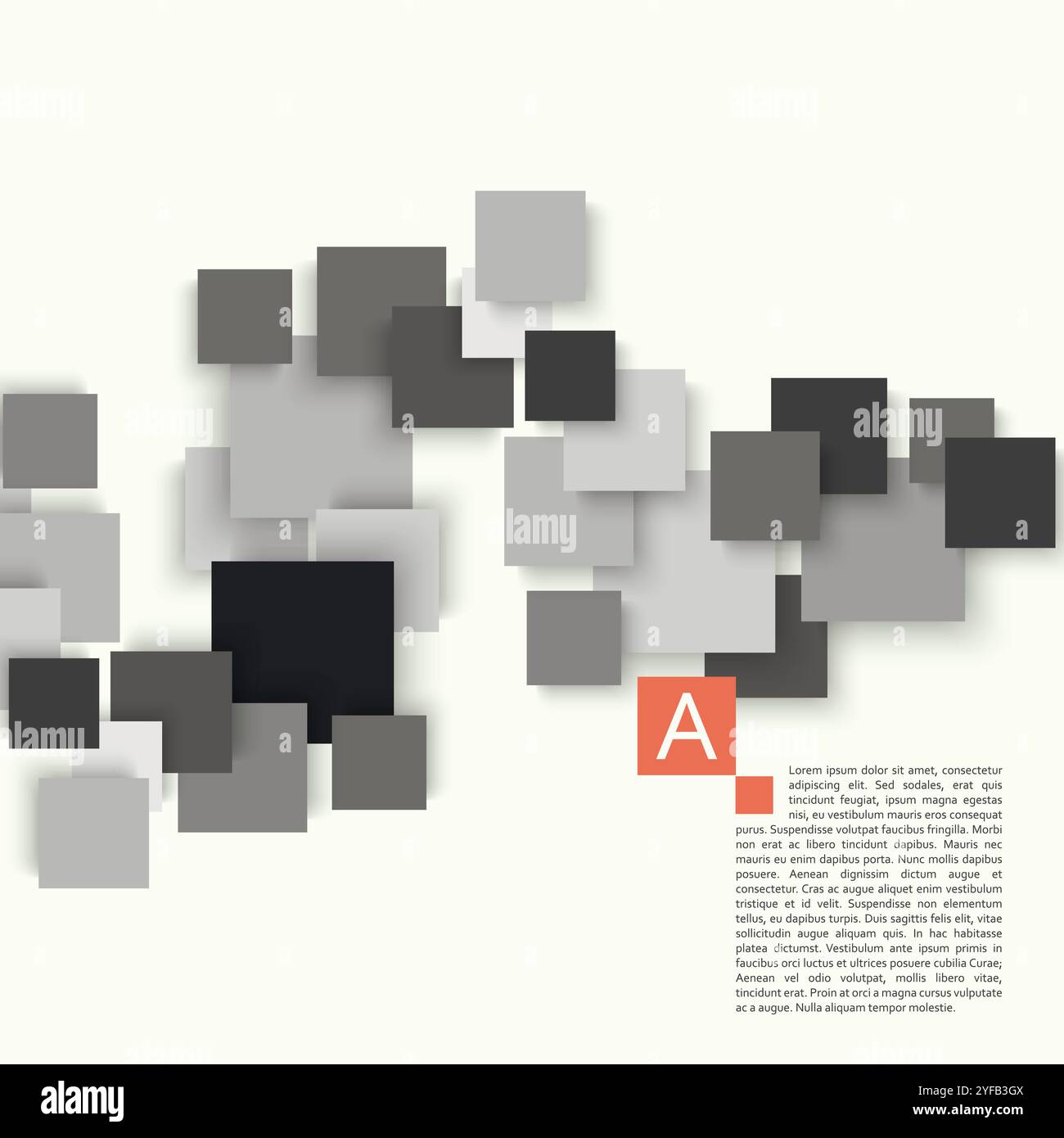 Square with shadow in abstract style on white background. Vector cover ...