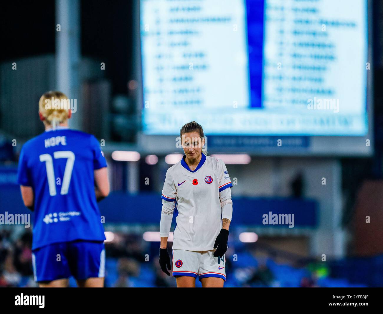 Goodison Park Stadium, UK. 3rd Nov, 2024. Nathalie Bjorn (14 Chelsea ...