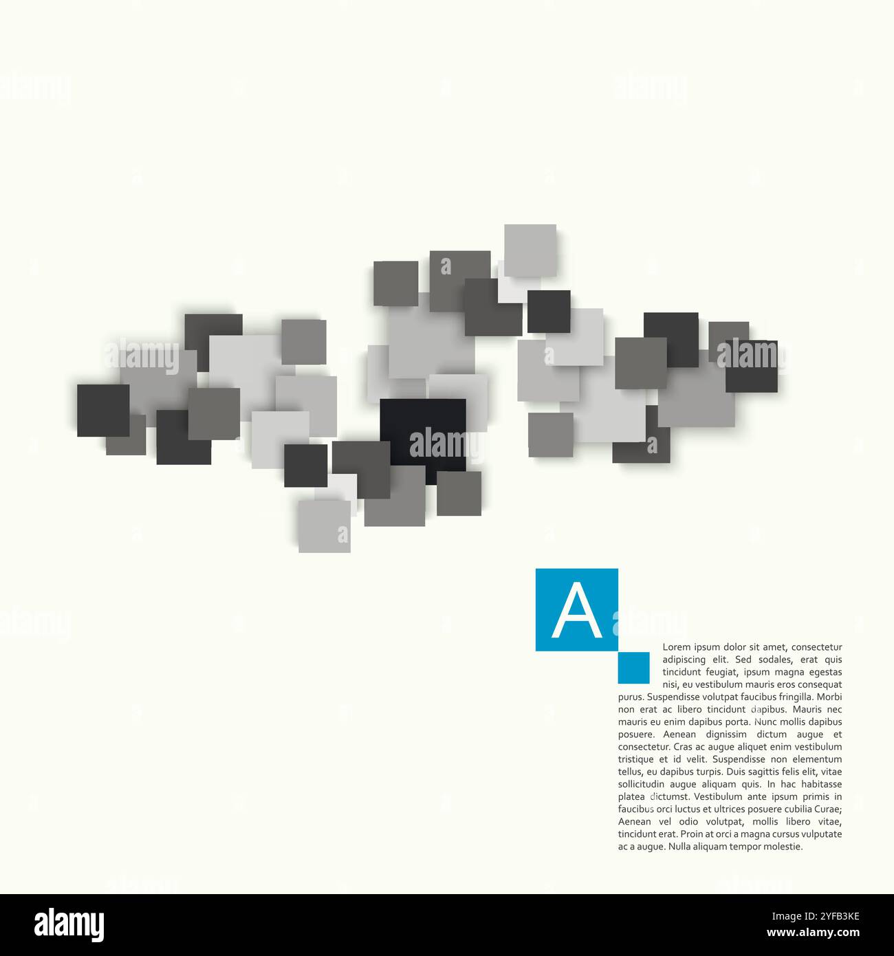 Square with shadow in abstract style on white background. Vector cover ...