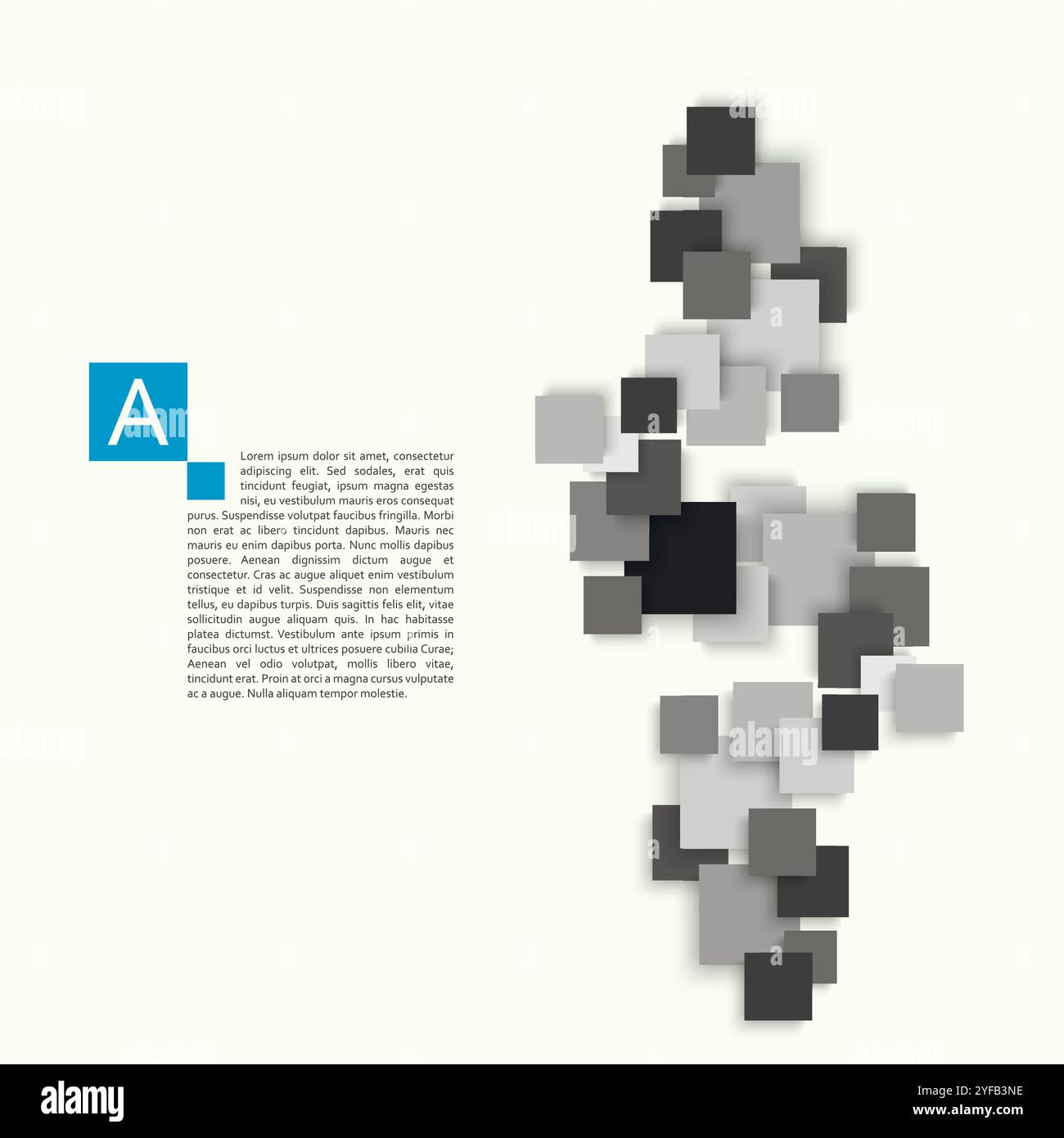 Square with shadow in abstract style on white background. Vector cover ...