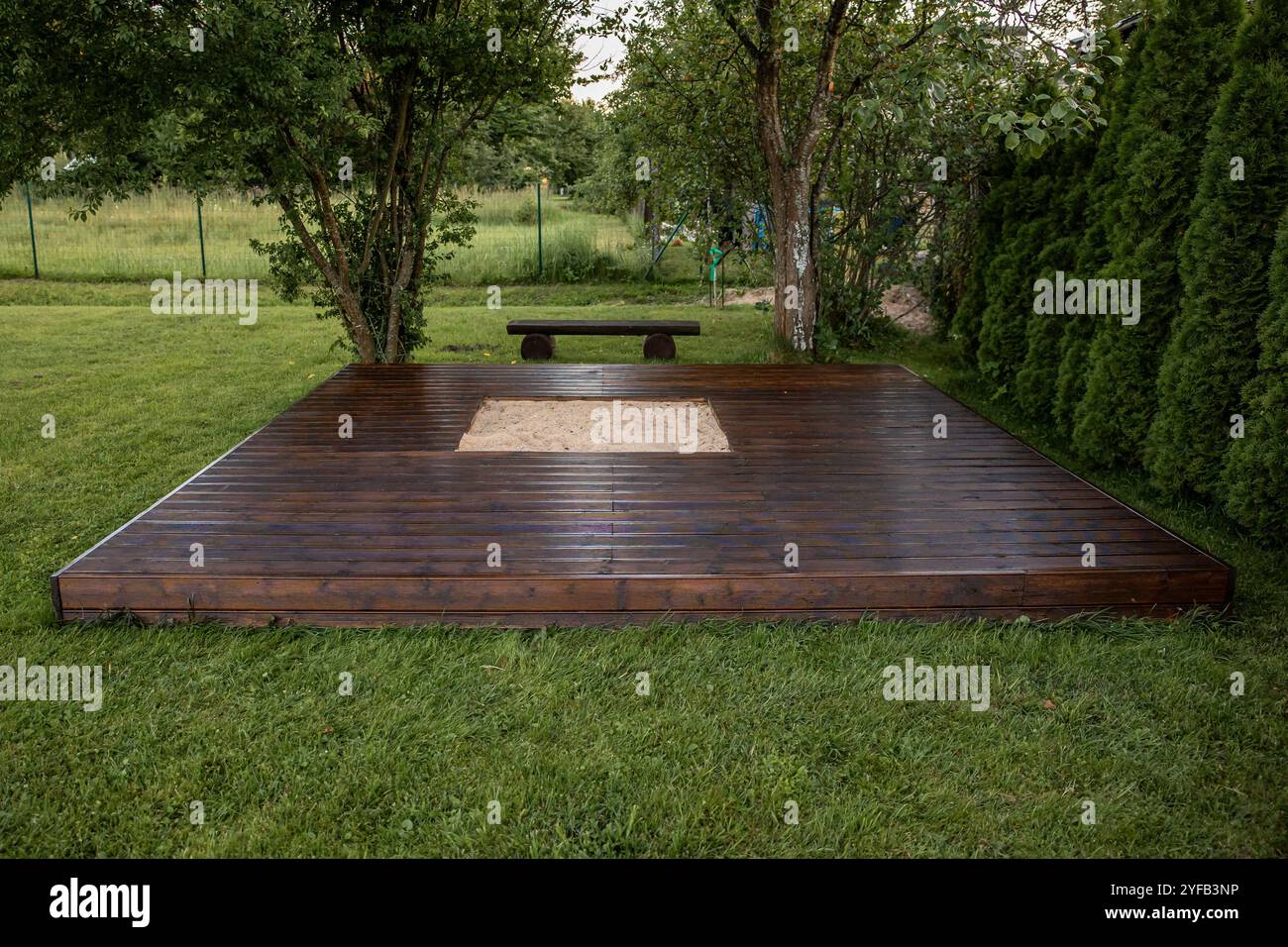 Timber deck seating hi-res stock photography and images - Alamy