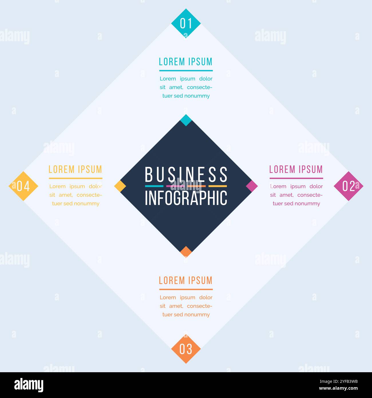 Business Infographic template 4 steps, objects, elements or options infographic business design ...