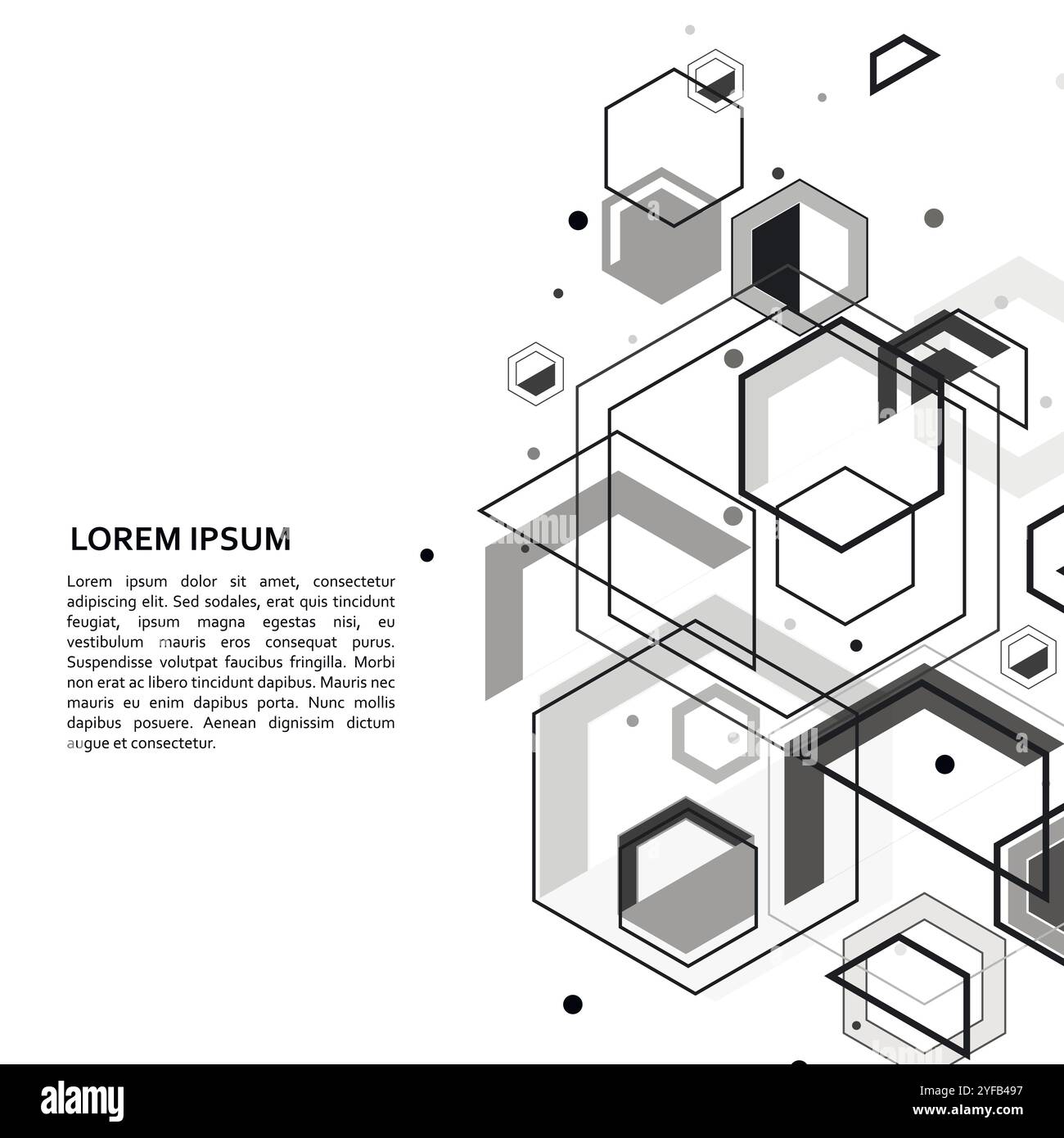 Hipster hexagons shapes pattern for flyer design. Digital technology ...