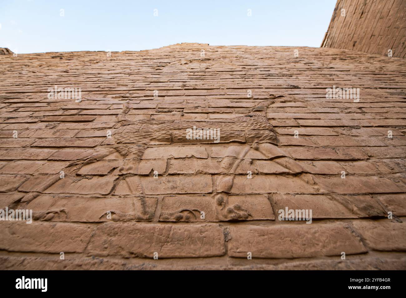 A Fantastical Animal (half goat and half dragon) Decoration On Brick ...