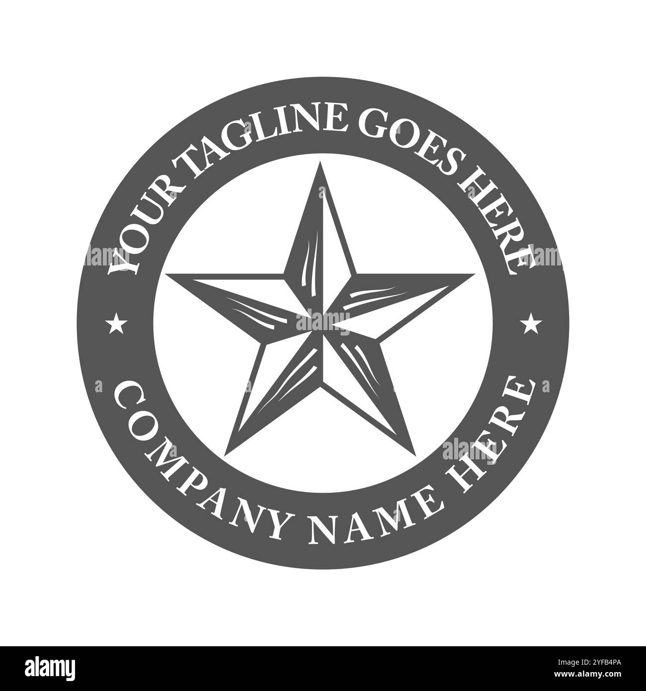 Star Vector Illustration Logo textured with classic circle frame ...