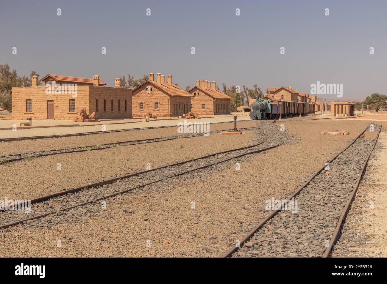 Train station of former Hejaz (Hijaz) Railway near Al Ula, Saudi Arabia ...