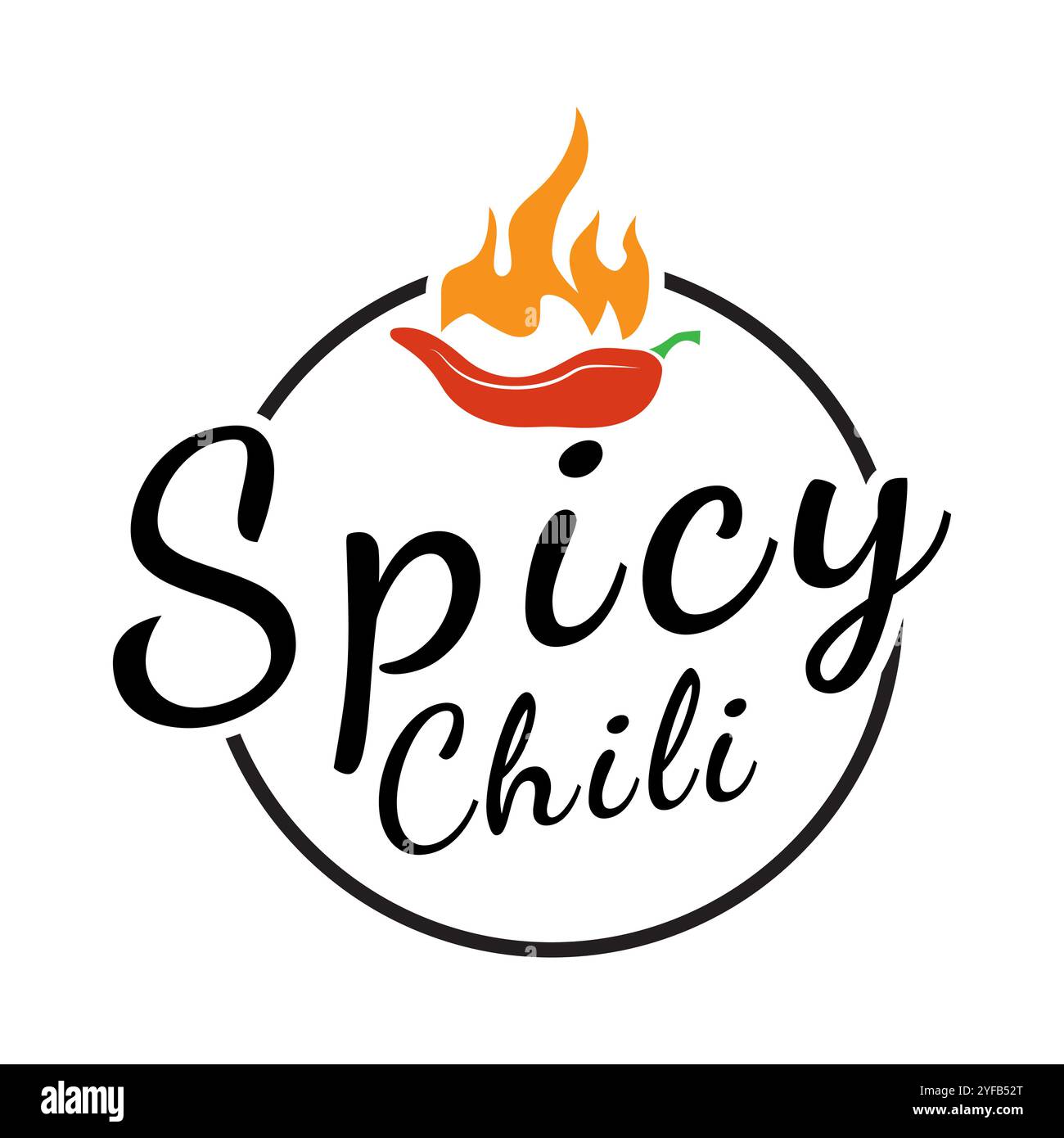Hot Chili Pepper Vector Logo with Fire Spicy Food Design for Sauce and ...