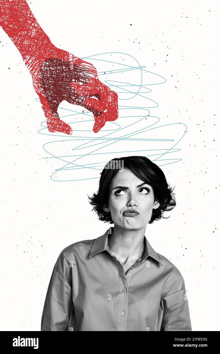 Composite trend artwork sketch image photo collage of copyspace draw ...